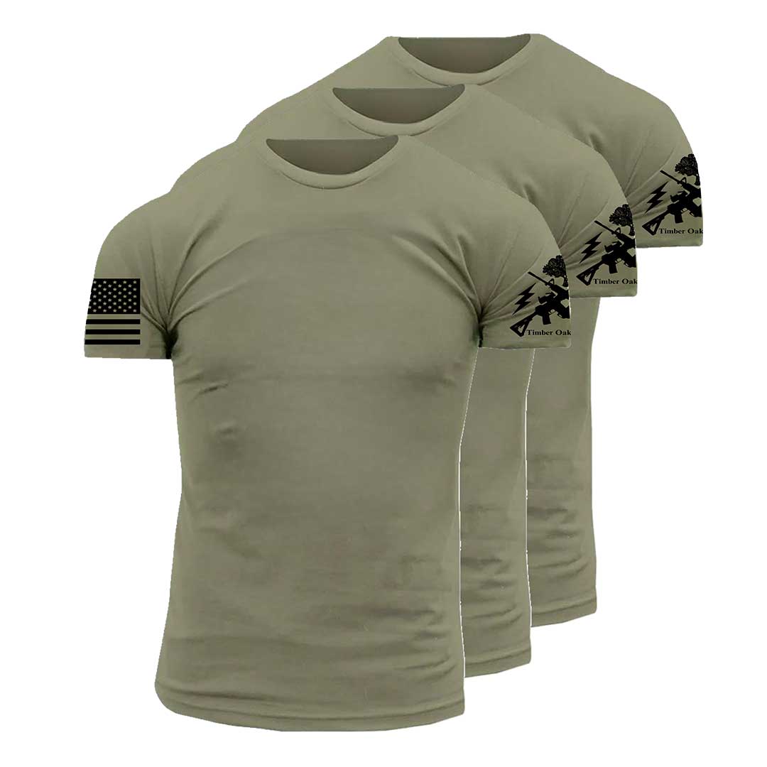 3 PACK BASIC OLIVE GREEN SHIRTS – Timber Oaks Tactical