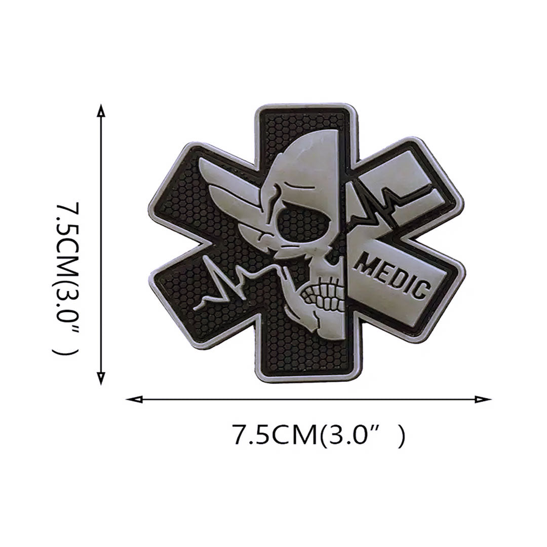 MEDIC CROSS SKULL PVC PATCH – TimberOaksTactical.com